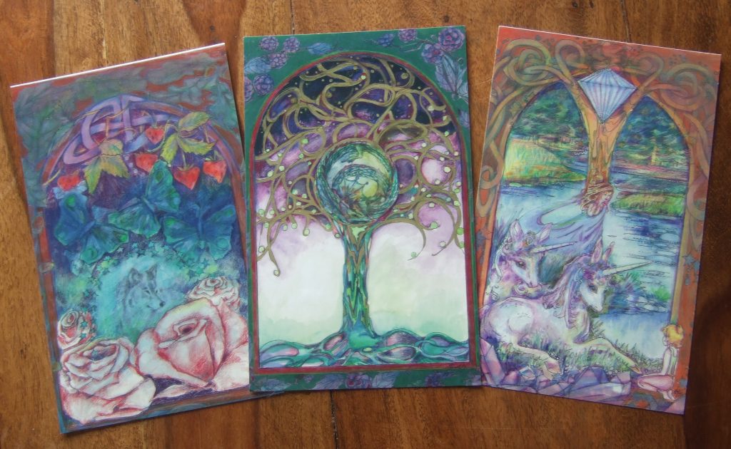 Three Magical postcards of The Beauty of Avalon. - Sheila Murphy Arts